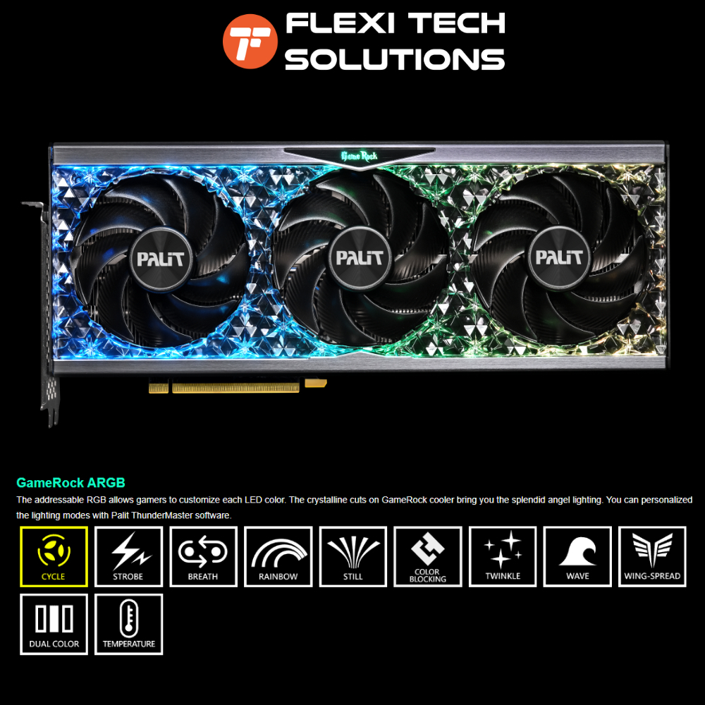 PALIT GeForce RTX 4070 Ti GAMEROCK 12GB GDDR6X GPU Graphics Card ...